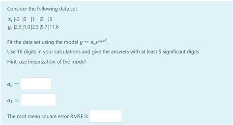 Solved Consider The Following Data Set Xi 20 11 12 13 Yi