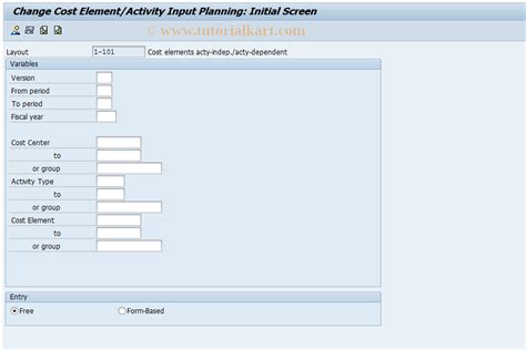 KP06 SAP Tcode Change CElem Activity Input Planning