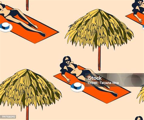 원활한 여름 해변 패턴입니다 안녕하세요 여름 휴가 개념 팝 아트 여름 휴가 벡터 원활한 패턴 일러스트레이션 관광에 대한 스톡 벡터 아트 및 기타 이미지 Istock