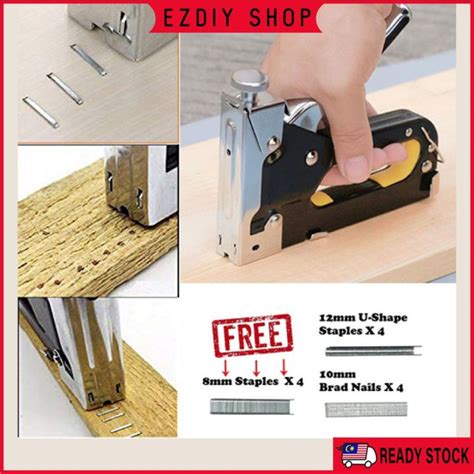 3 Ways Stapler Staple Tool Heavy Duty Chrome U Shape Nails Stapler