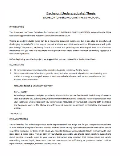 Free 10 Bachelor Thesis Proposal Samples In Pdf Doc