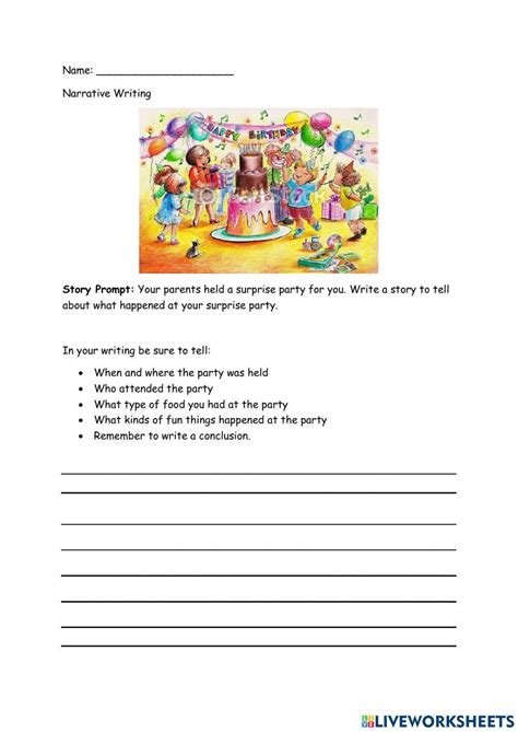 Writing Prompts Worksheets Narrative Writing Prompts Worksheets