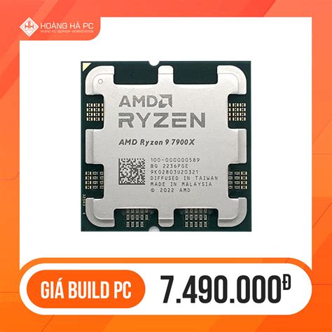 CPU AMD Ryzen 9 7900X Tray Up To 5 6GHz 12 Nhân 24 Luồng 64MB Cache AM5
