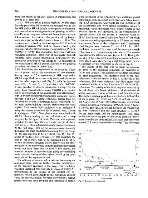 Pdf 18 Å Structure Of Hypoderma Lineatum Collagenase A Member Of