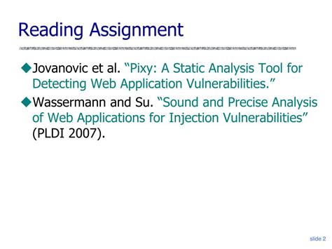 ppt static detection of web application vulnerabilities powerpoint