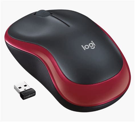 Logitech Wireless Mouse M185 Red 2 4ghz With Usb Receiver
