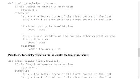 Solved Part Iii Recursive Gpa Calculator 20 Points A