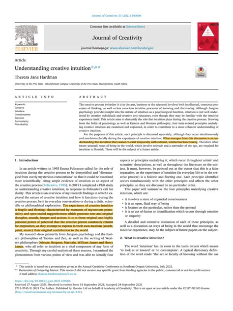 Understanding Creative Intuition Pdf Intuition Thought