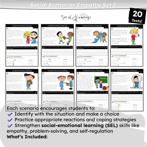 Social Skills Activities On Empathy Sel Worksheets And Scenarios For