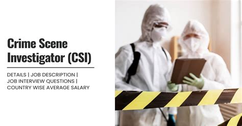 Crime Scene Investigator Csi Definitionrolesjob Details Skills