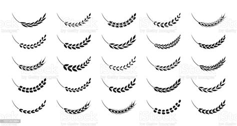 간단한 밀 귀 아이콘과 밀 디자인 요소 유기농 밀 지역 농장 신선한 음식 빵집 세트 제품 라벨 수확 및 농업 곡물 빵집 건강