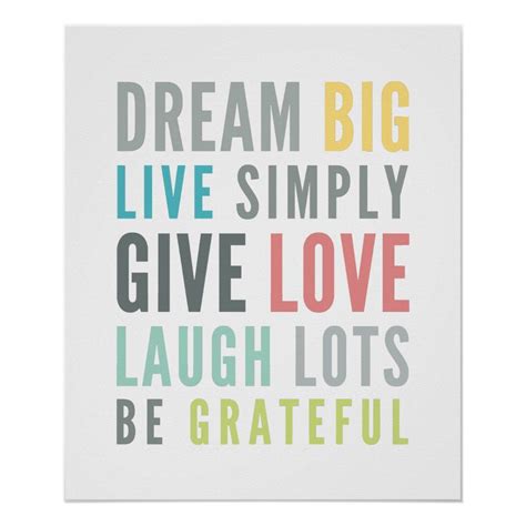 Life Mantra Quote Positive Typography Pastel Color Poster Zazzle