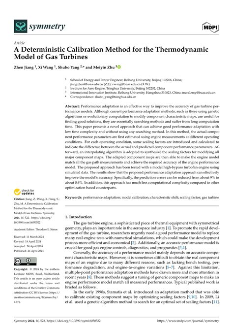 Pdf A Deterministic Calibration Method For The Thermodynamic Model Of Gas Turbines