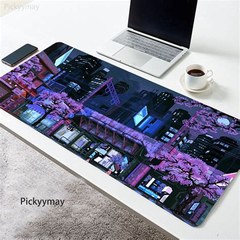 mouse pads japan street pixel scenery table mats computer mousepad