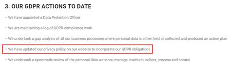 Gdpr Compliance Statement Termsfeed