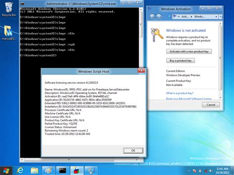 installing a product key and activating windows 8 developer preview