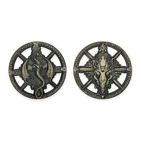 Dragon Compass Rose 50mm Metal Norse Foundry