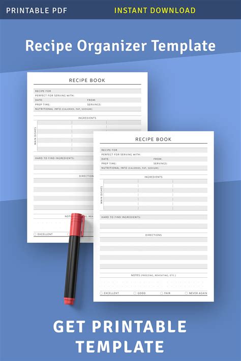 Recipe Organizer Template Notes Aesthetic Template Planner Pages Ideas Planner Template