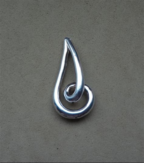 Elongated Nf Thailand Sterling Silver Twist Drop Pendant Etsy
