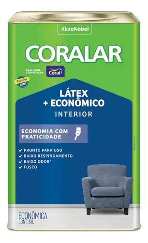 Tinta Para Paredes E Tetos Látex Coral Coralar 18l Parcelamento Sem Juros
