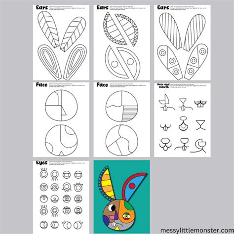 Easter Bunny Coloring Sheets Messy Little Monster Shop