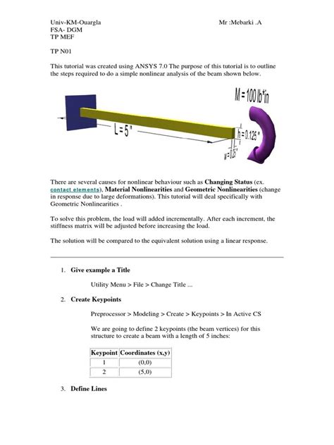 Tp Ansys Pdf Buckling Beam Structure