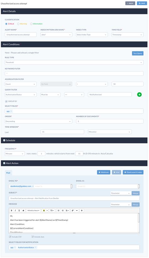 how to set alerts with rule type threshold sample use cases