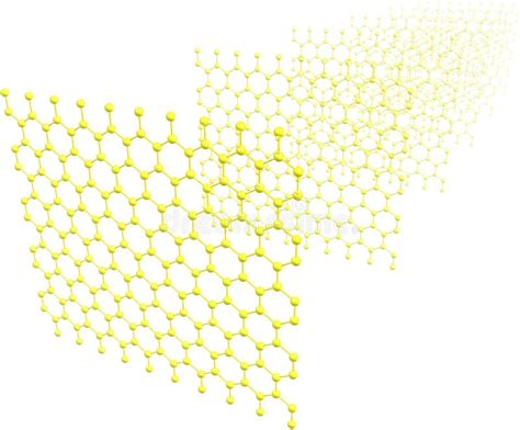 graphene layer structure schematic 3d model stock illustration