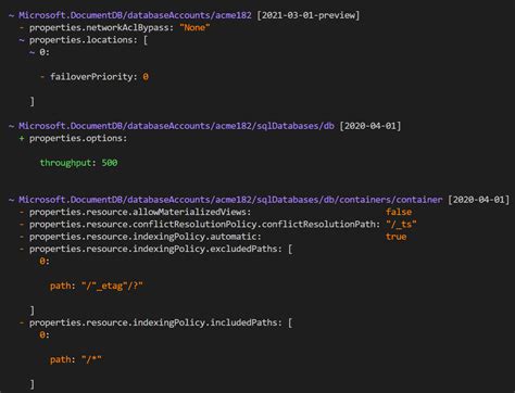 Microsoft DocumentDB DatabaseAccounts 2021 03 01 Preview Various Sub Resources Issue 186