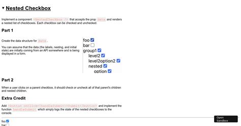 Nested Checkbox Forked Codesandbox