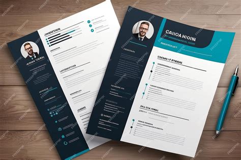 Moderno Modelo De Design De Currículo Layout De Currículo Profissional Foto Premium
