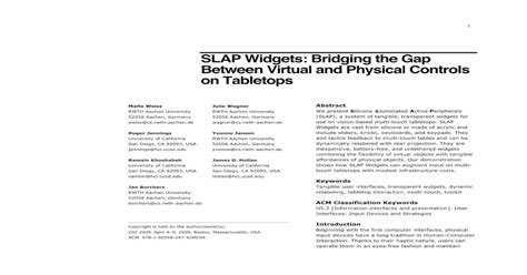 Pdf Slap Widgets Bridging The Gap Between Virtual And Hcirwth Aachendematerials