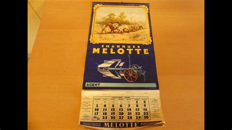 1932 Charrues Melotte Calendar 39x13 For Sale At Auction Mecum Auctions