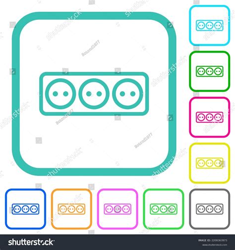 Electrical Outlet Three Sockets Outline Vivid Stock Vector Royalty Free 2208363973 Shutterstock