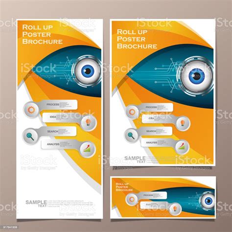 롤업 하 고 포스터 사업 브로셔 전단지 배너 디자인 세로 서식 파일 벡터 커버 프레 젠 테이 션 추상적인 기하학적 배경 X배너와 깃발 배너 현대 간행물 광고에 대한 스톡
