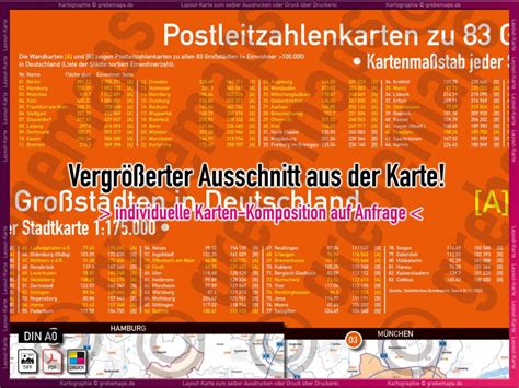 Deutschland Layout Karte Postleitzahlenkarten Zu 83 Großstädten Plz 5