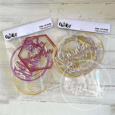 Topo De Bolo Parabéns Com Flores De Enrolar Chickit Festas Com Brilho