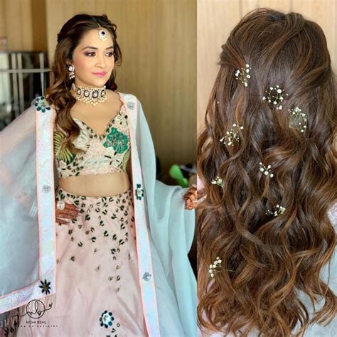 Short Hairstyle On Lehenga Hairstyle Ideas
