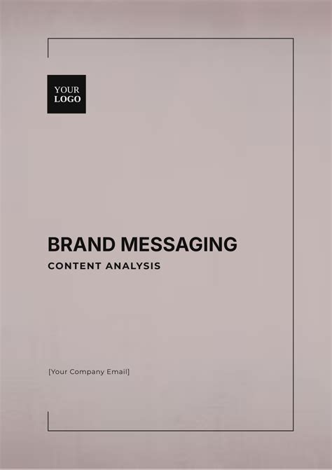 Free Brand Messaging Content Analysis Template To Edit Online