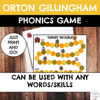Thanksgiving Themed Orton Gillingham Phonics Games Tpt