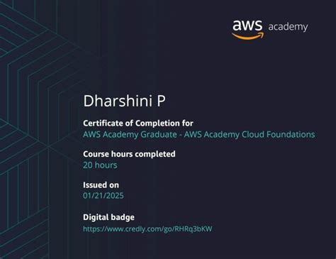 Aws Cloudcomputing Awsacademy Awscloud Learning Dharshini P