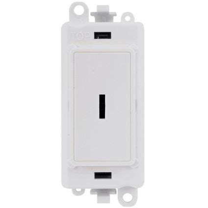 AX Double Pole Keyswitch Module White GridPro Range