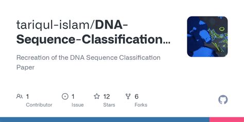 GitHub Tariqul Islam DNA Sequence Classification Using CNN Recreation Of The DNA Sequence