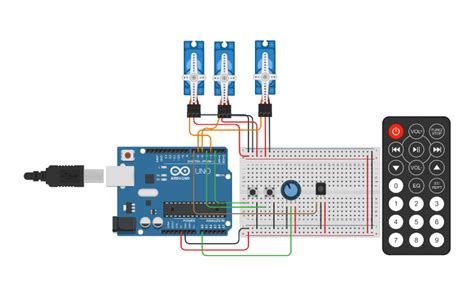 Circuit Design Servomotores Tinkercad