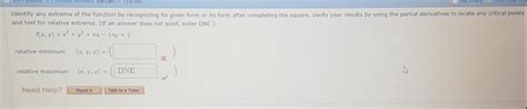 Solved Identify Any Extrema Of The Function By Recognizing