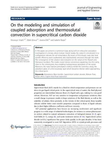 Pdf On The Modeling And Simulation Of Coupled Adsorption And