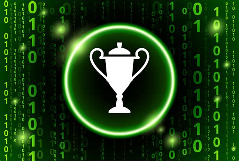 Trophy Binary Code Vector Pattern Background Stock Illustration