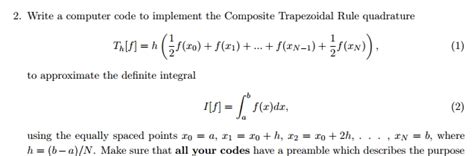 solved 2 write a computer code to implement the composite