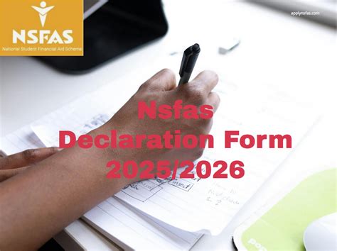 Nsfas Declaration Form 20252026 Nsfas Online Application 2025