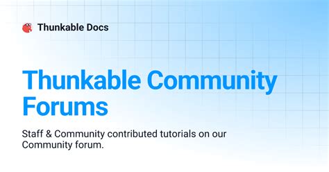 Thunkable Community Forums Thunkable Docs